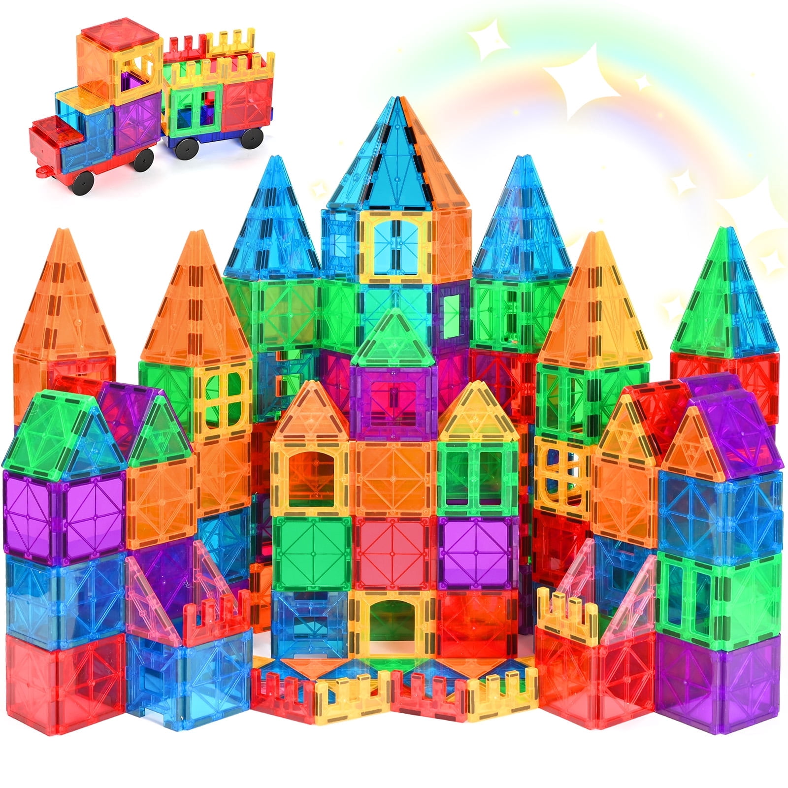 IYHN Magnetic Tiles 102pcs, STEM Montessori Educational Toys for Kids ...