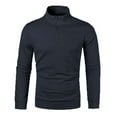 IYTR Men's 1/4 Zip Mock Neck Waffle Knit Pullover Long Sleeve Slim Fit ...
