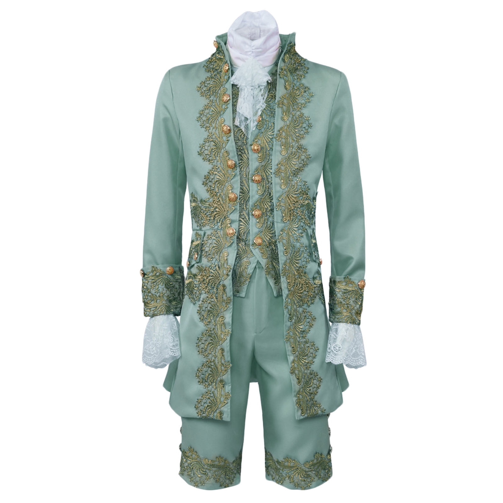 IYTR Men's Baroque Suit Gold Embroidery Vintage Formal Wedding Costume ...