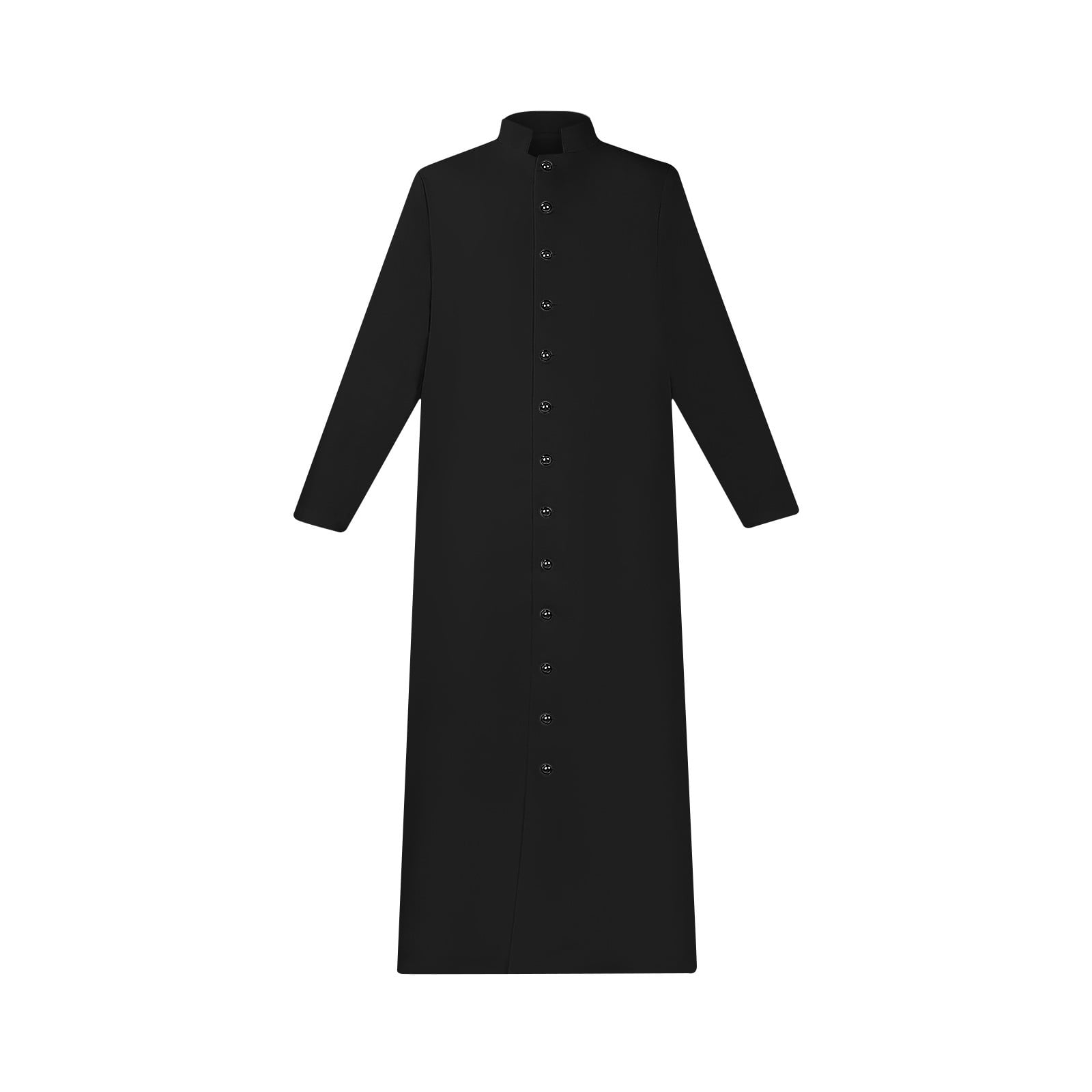 IYTR Men's Clergy Cassock Long Black Priest Robe Pastor Preacher ...