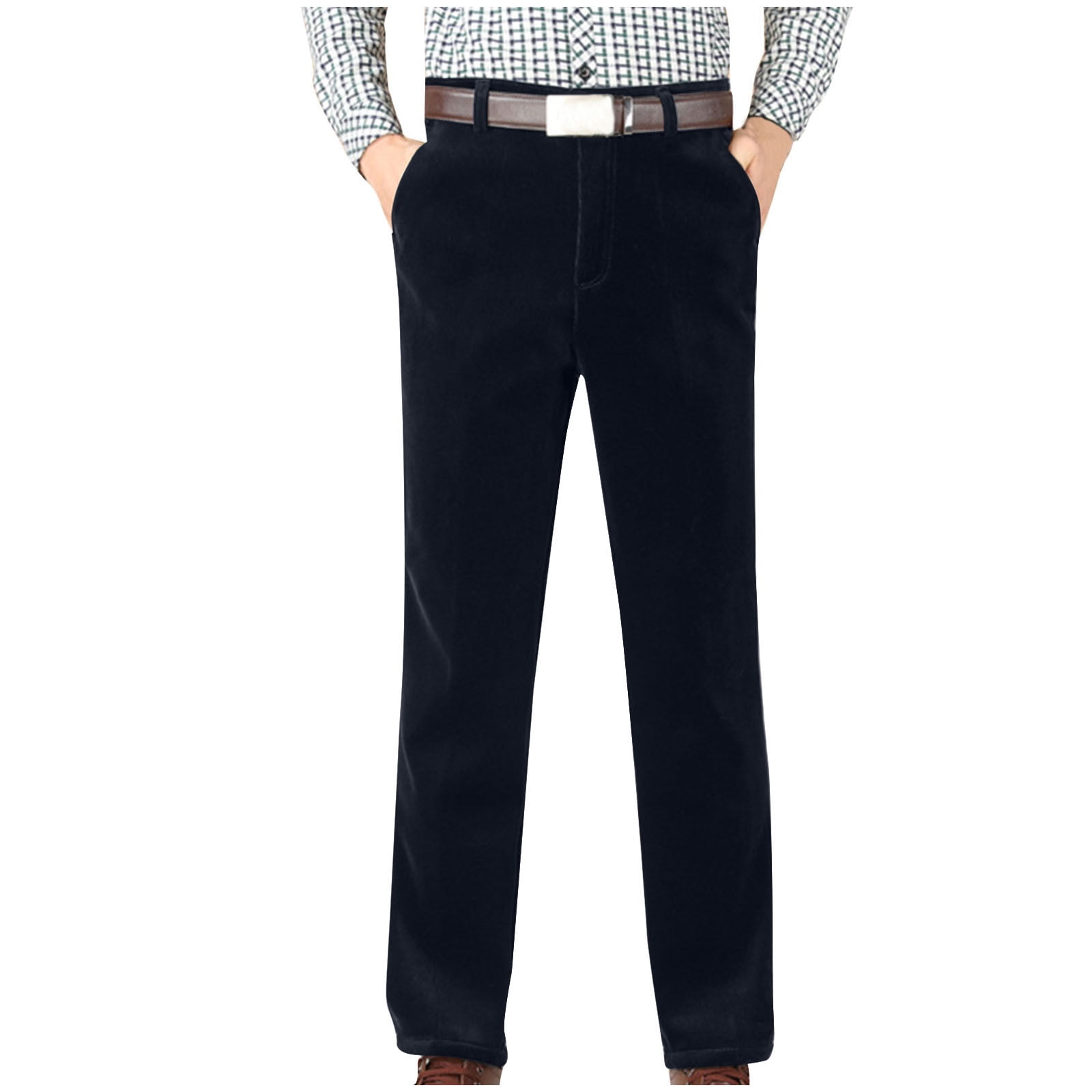 IYTR Men's Corduroy Pants Straight Leg Trousers Comfortable Winter Warm ...