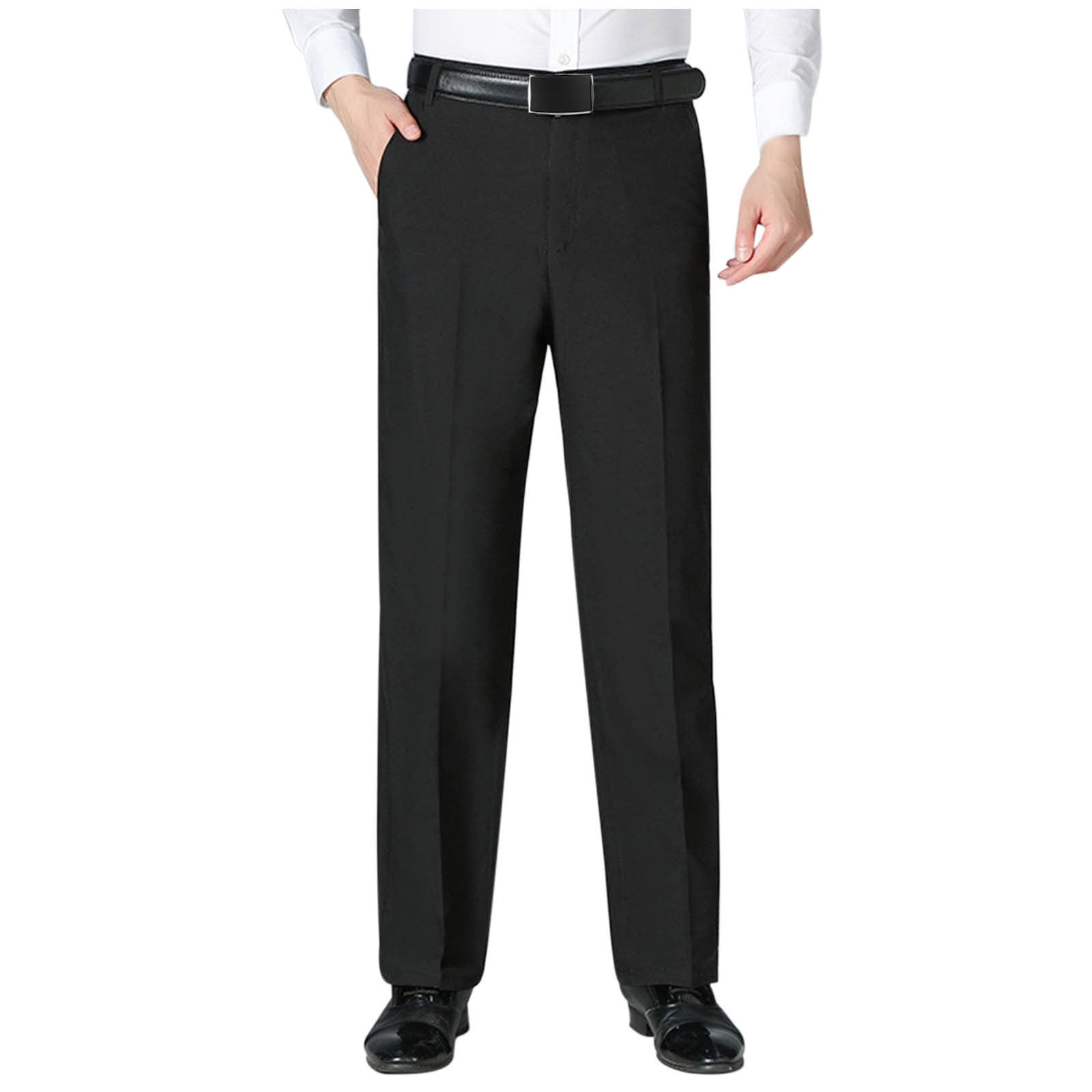 IYTR Men's Dress Pants Solid Color Straight Leg Business Trousers ...