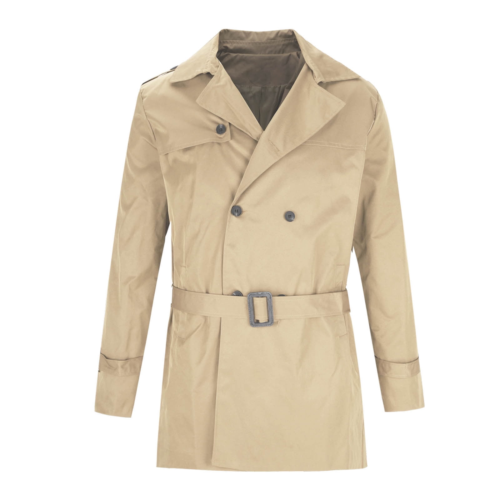 IYTR Men's Fashion Trench Coat Solid Color Double Breasted Long Sleeve ...