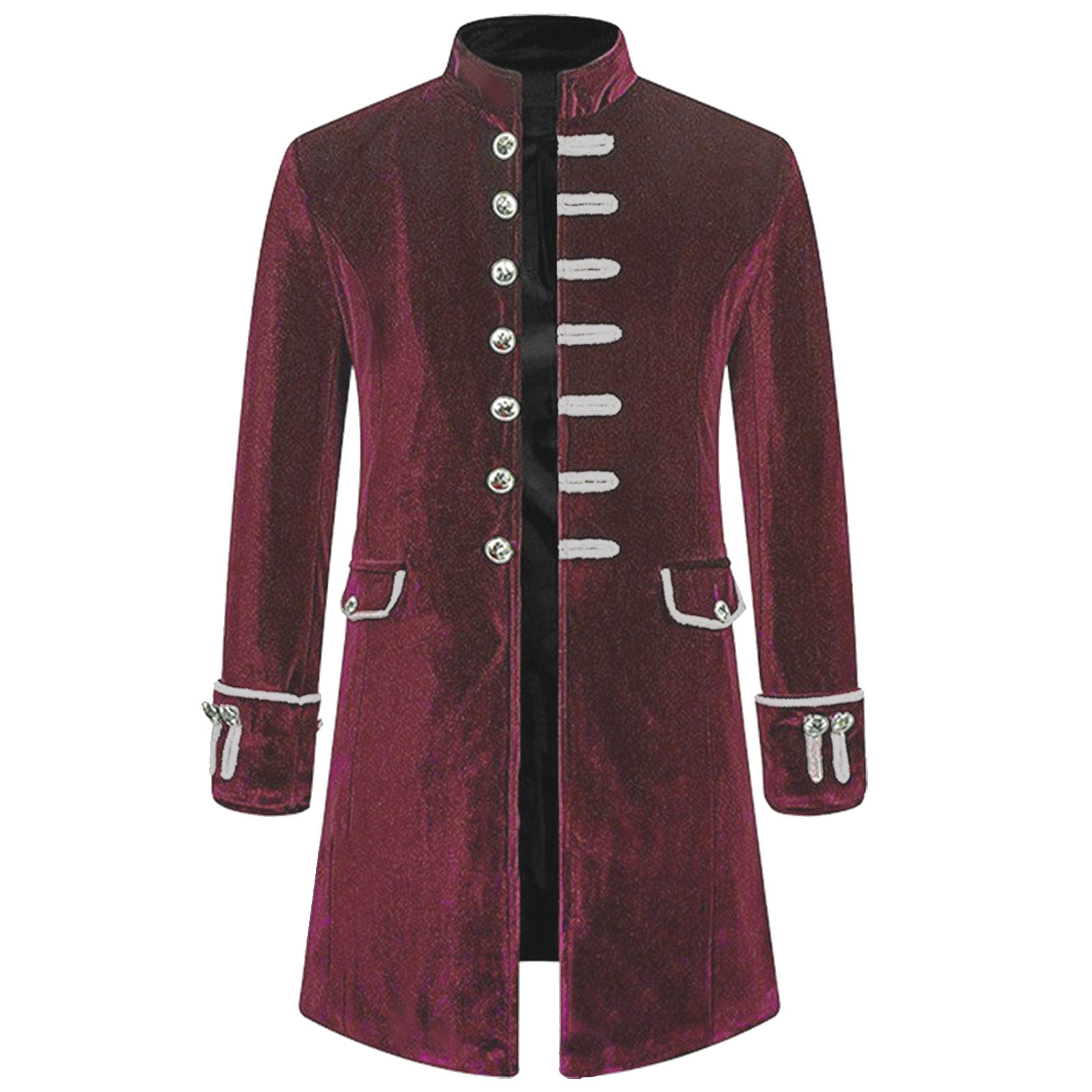 IYTR Men's Gothic Velvet Long Victorian Frock Tailcoat Jacket Vintage ...