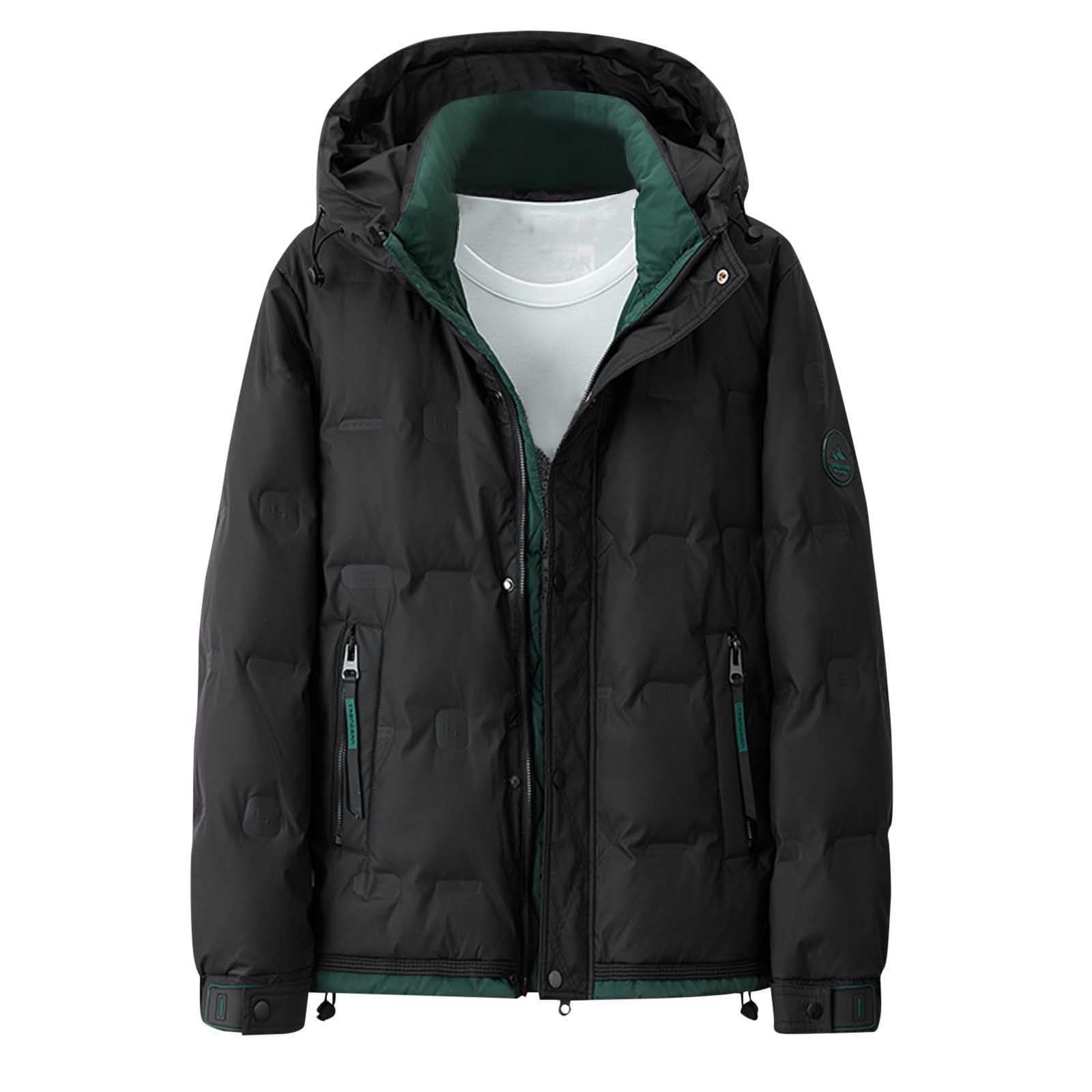 IYTR Men's Hooded Down Jackets Long Sleeve Windproof Thermal Winter ...