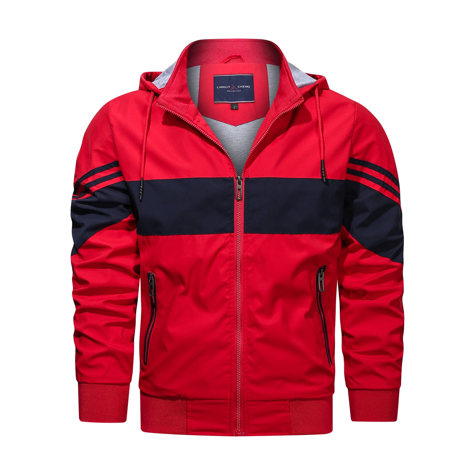 IYTR Men's Jackets Coats Fall Winter Slim Hooded Bomber Jackets Male ...