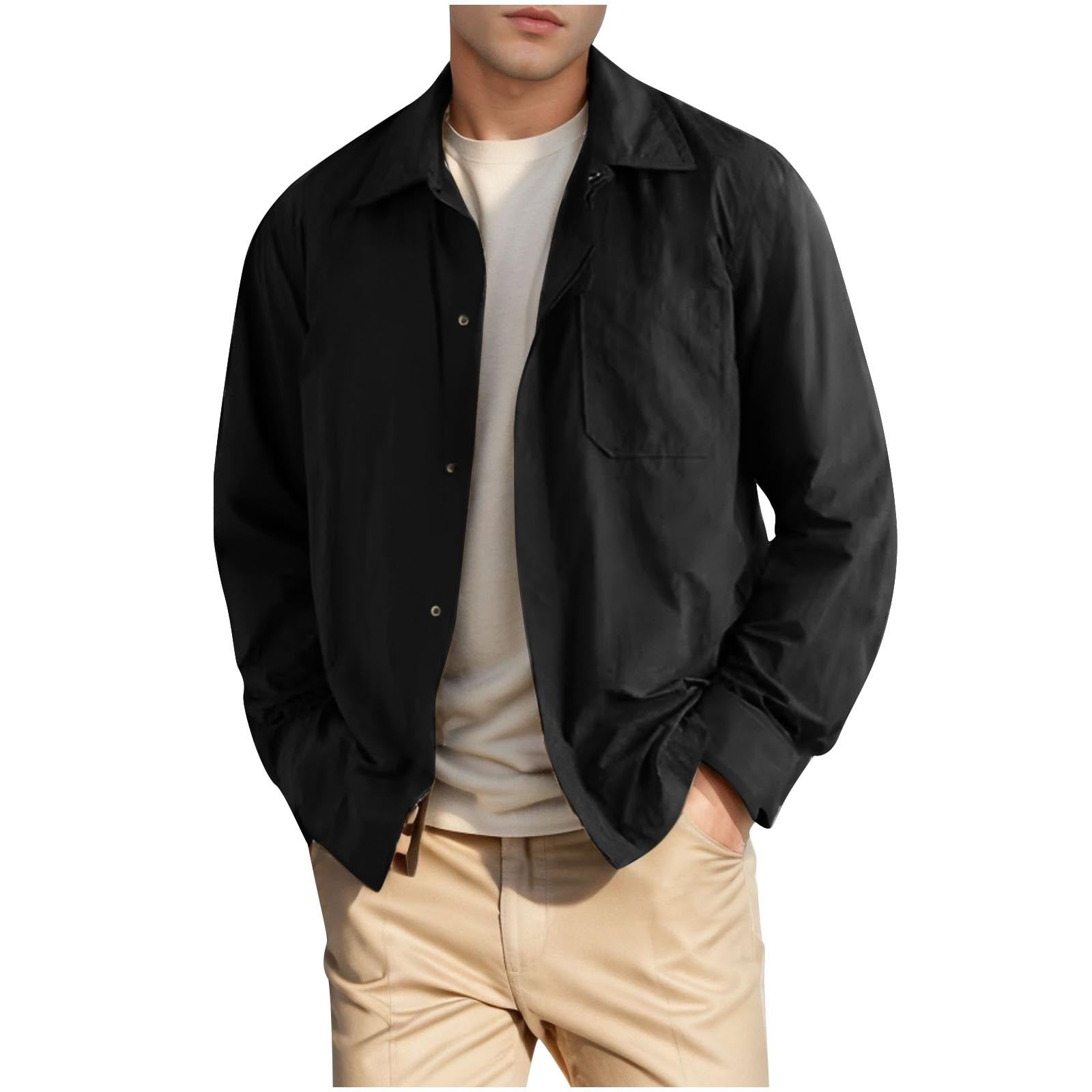 IYTR Men's Lightweight Jacket Long Sleeve Button Up Shirt Outdoor ...