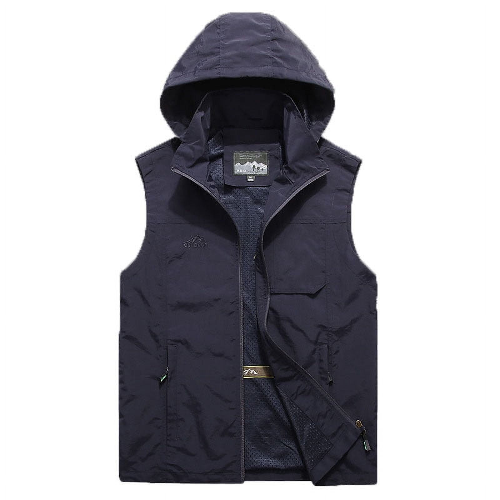 IYTR Men's Outdoor Lightweight Hooded Vest Windproof Water-Resistant ...