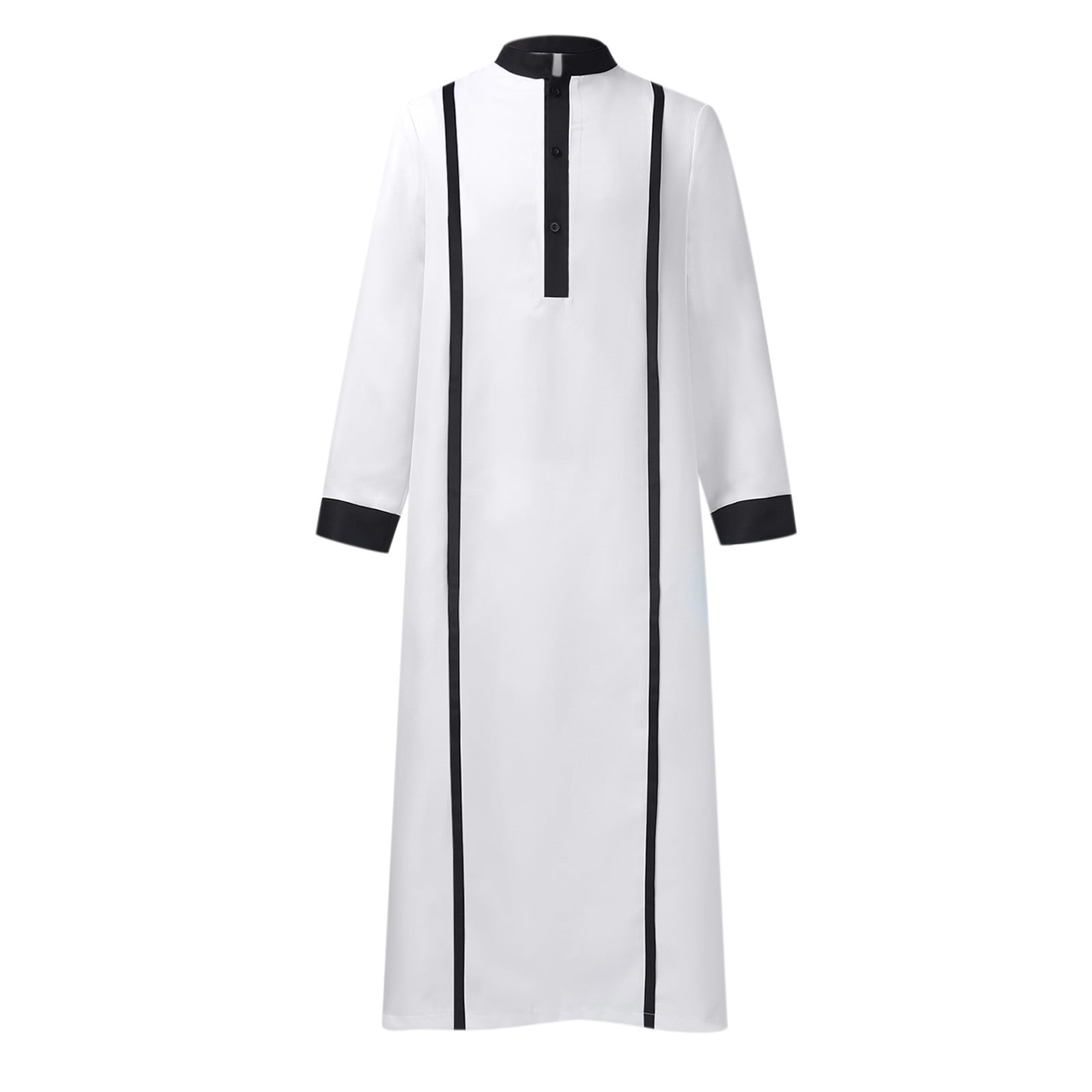 IYTR Men's Thobe Long Sleeve Maxi Stripe Muslim Kaftan Jubba Saudi ...
