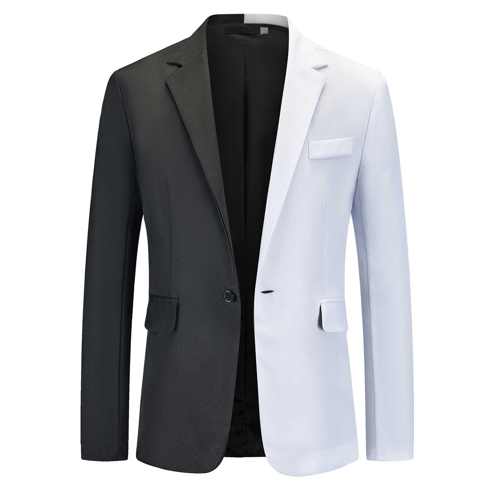 IYTR Men's Two-Tone Business Suit Blazer Jacket Slim Fit One Button ...
