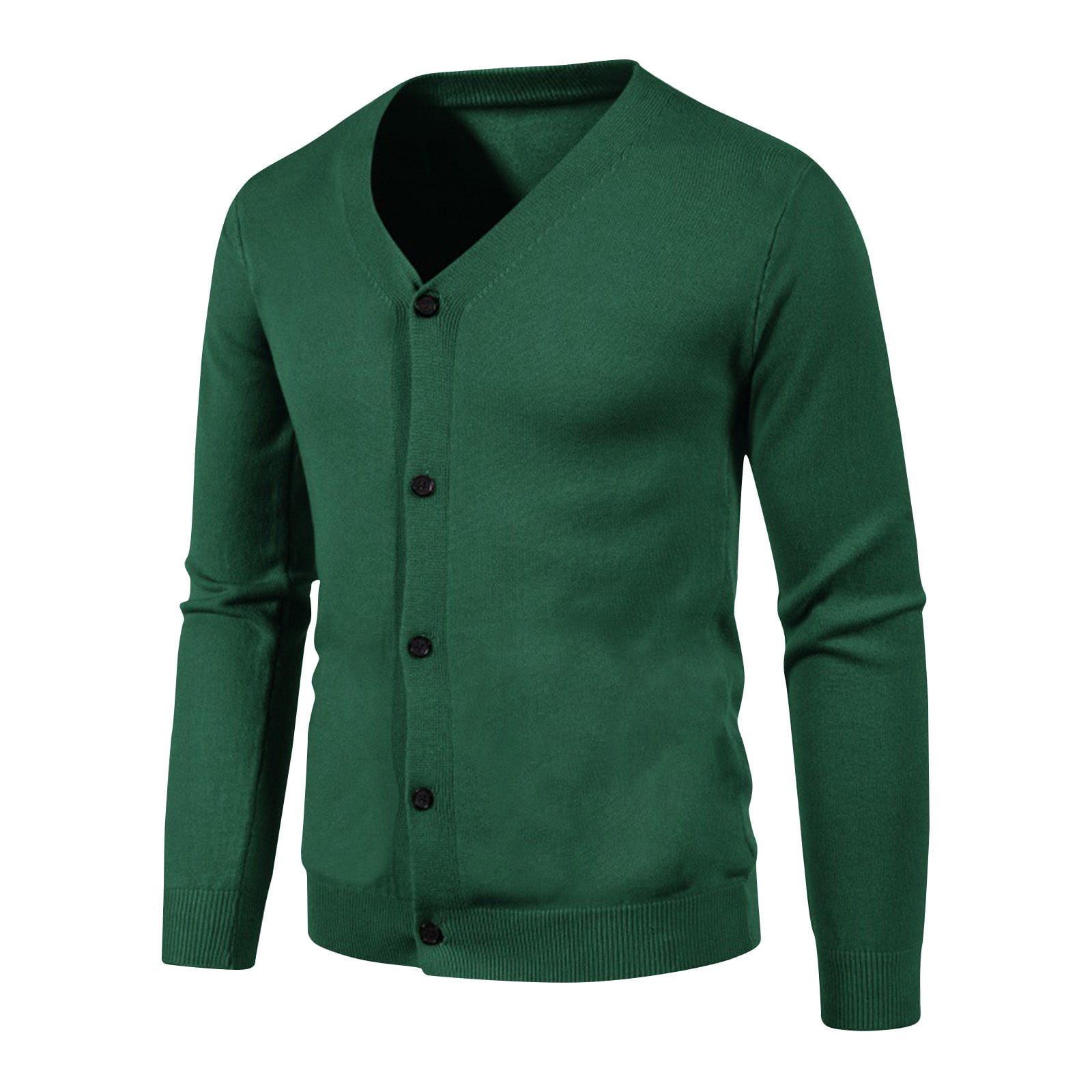 IYTR Men's V-Neck Cardigan Sweater Solid Color Long Sleeve Button ...