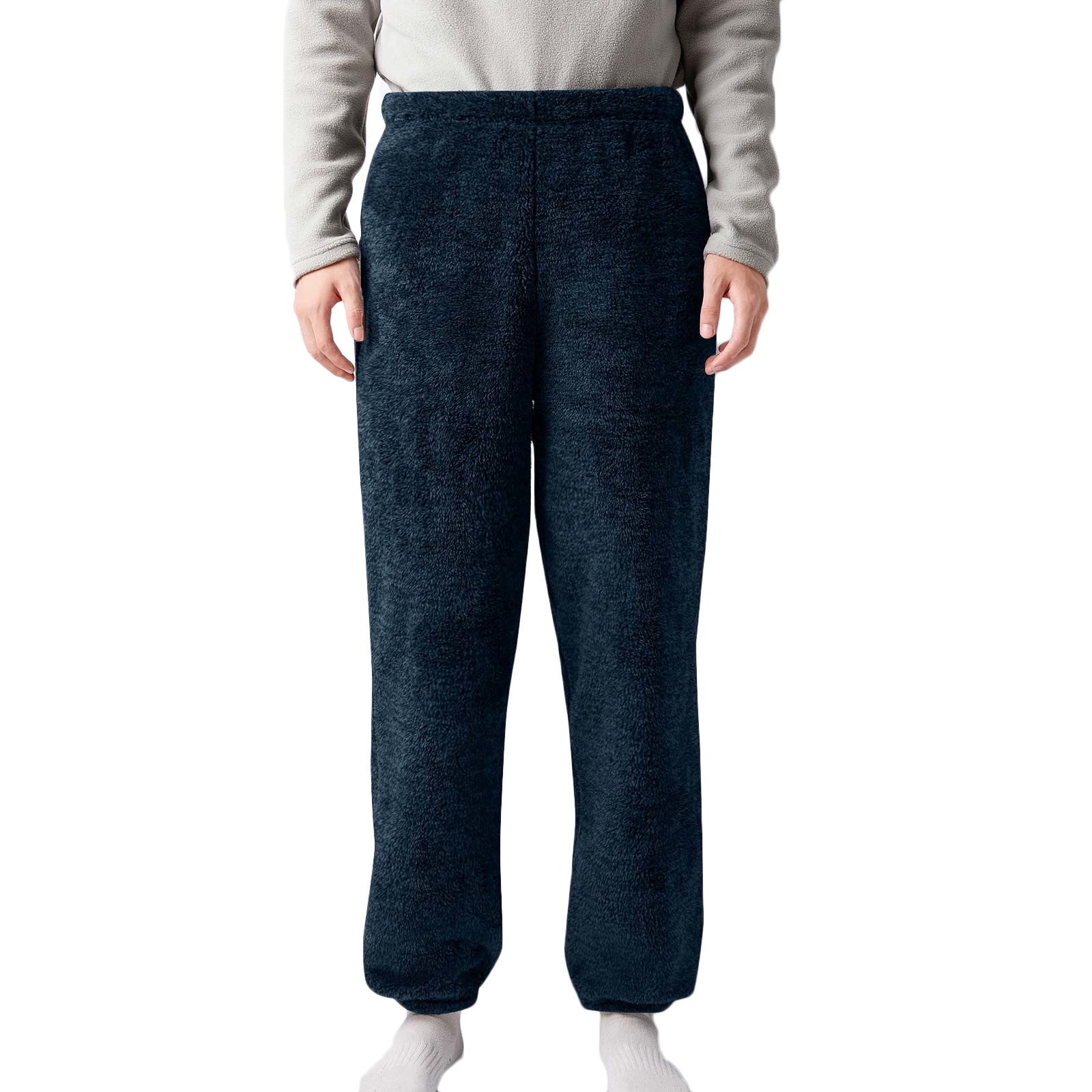 IYTR Men's Velvet Padded Double Velvet Home Pants Flannel Pajamas Pants ...