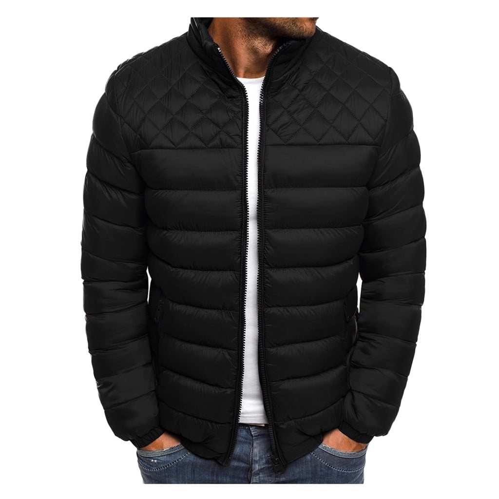 IYTR Mens Winter Jacket Solid Color Comfy Keep Warm Down Jacket with ...