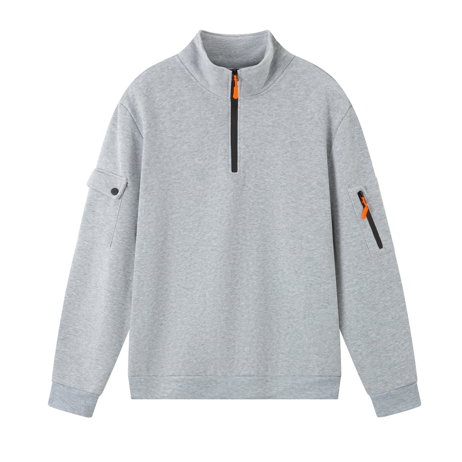 IYTR Mens Zip Pullover Casual Long Sleeve Pullover Sweatshirt Solid ...