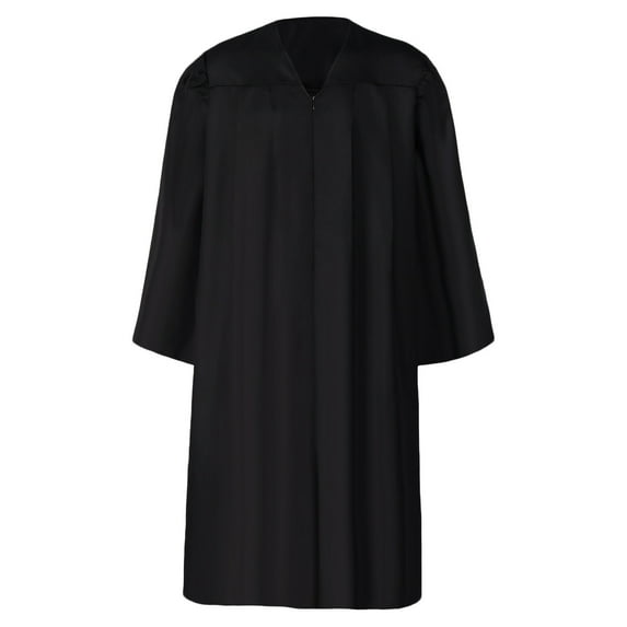 IYTR Unisex Student Graduation Gown Black Plain Matte Fabric V-Neck ...
