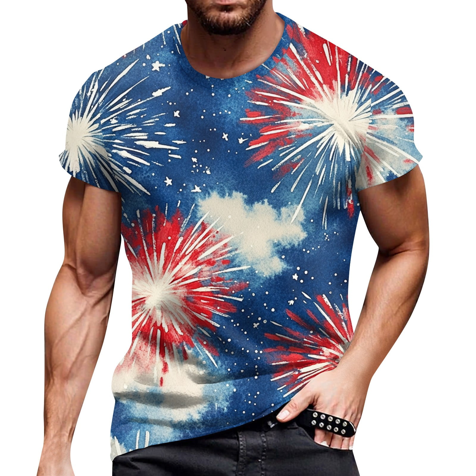 IYYVV American Flag Shirts for Men Casual USA Flag Graphic Patriotic ...