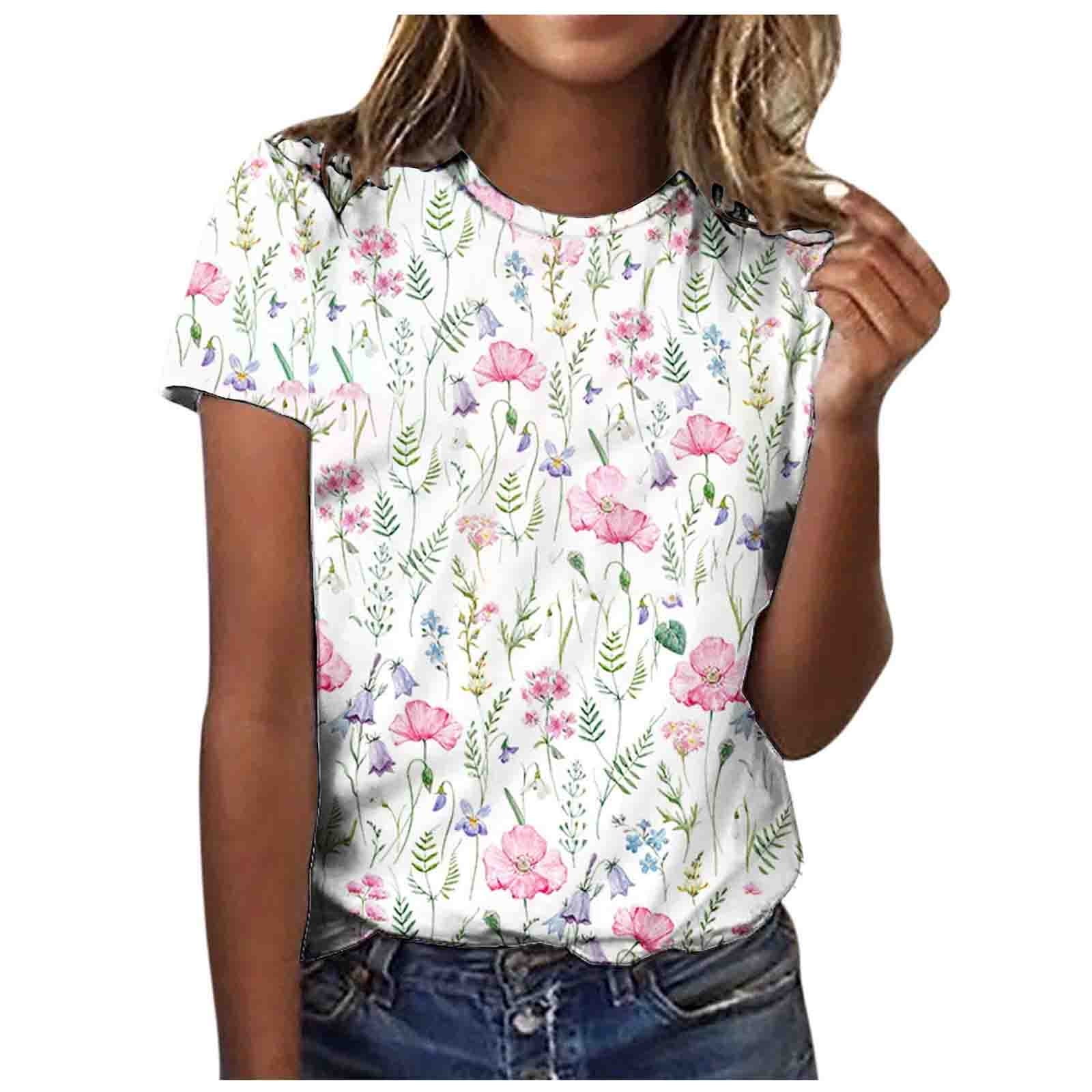 IYYVV Flowy Tops For Women Casual Flowy Scoop Neck Sexy Shirts Ethnic ...