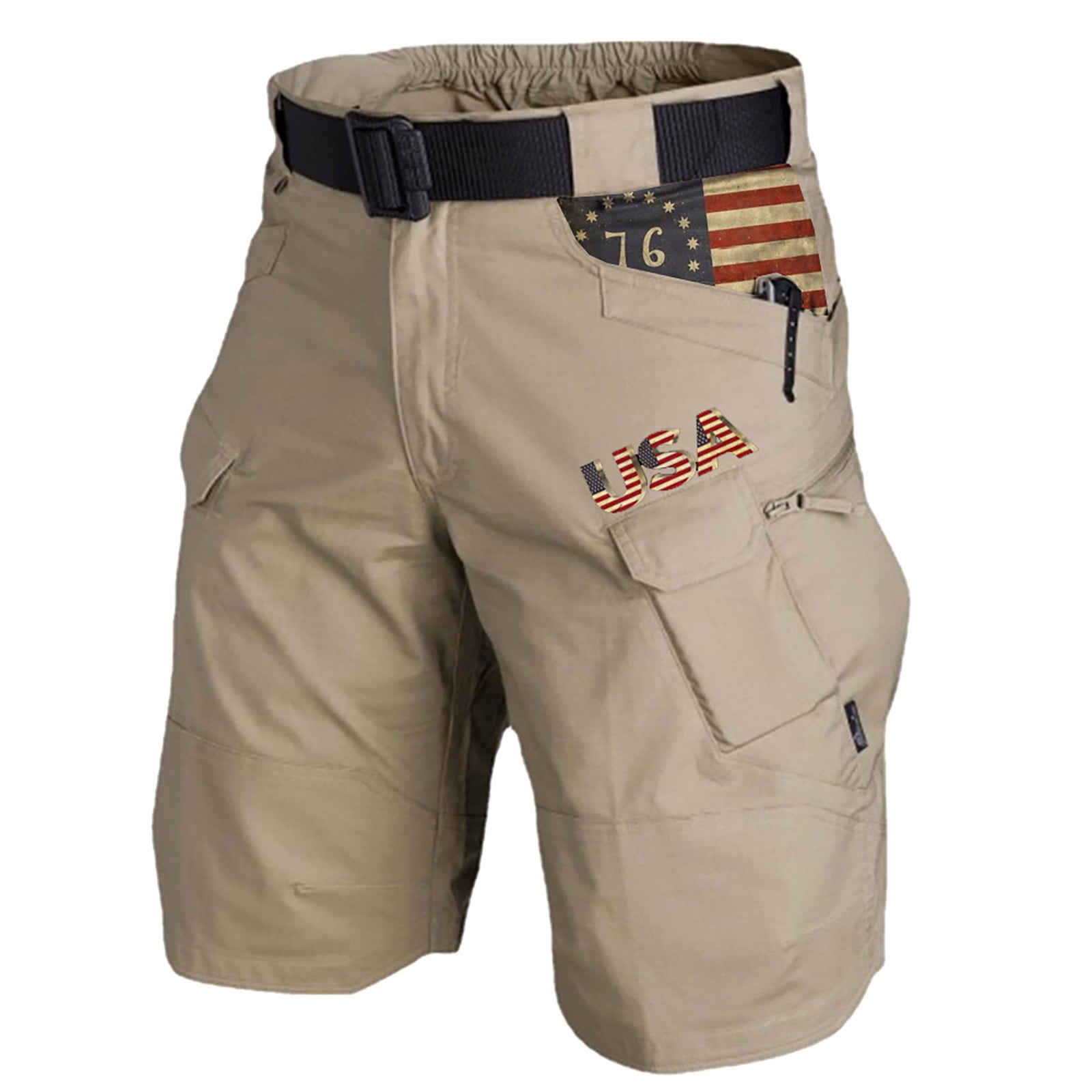 IYYVV Men's Cargo Shorts American Flag Pariotic Multi-Pocket Outdoor ...