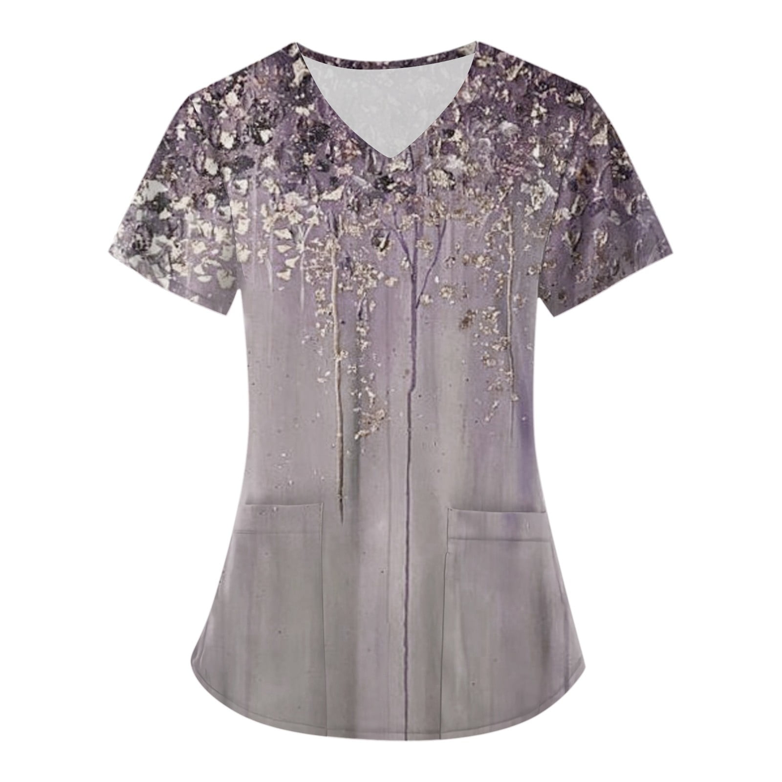 Iyyvv Plus Size Scrub Tops Women Printed Scrubs For Women Set Nurse