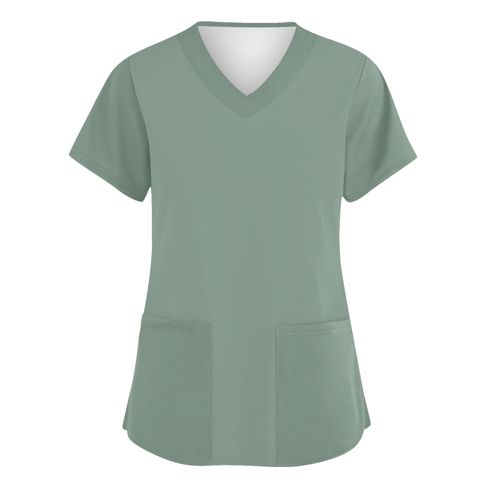 IYYVV Scrub Tops Women Stretchy Womens Scrub Tops Solid Basic Nurse ...