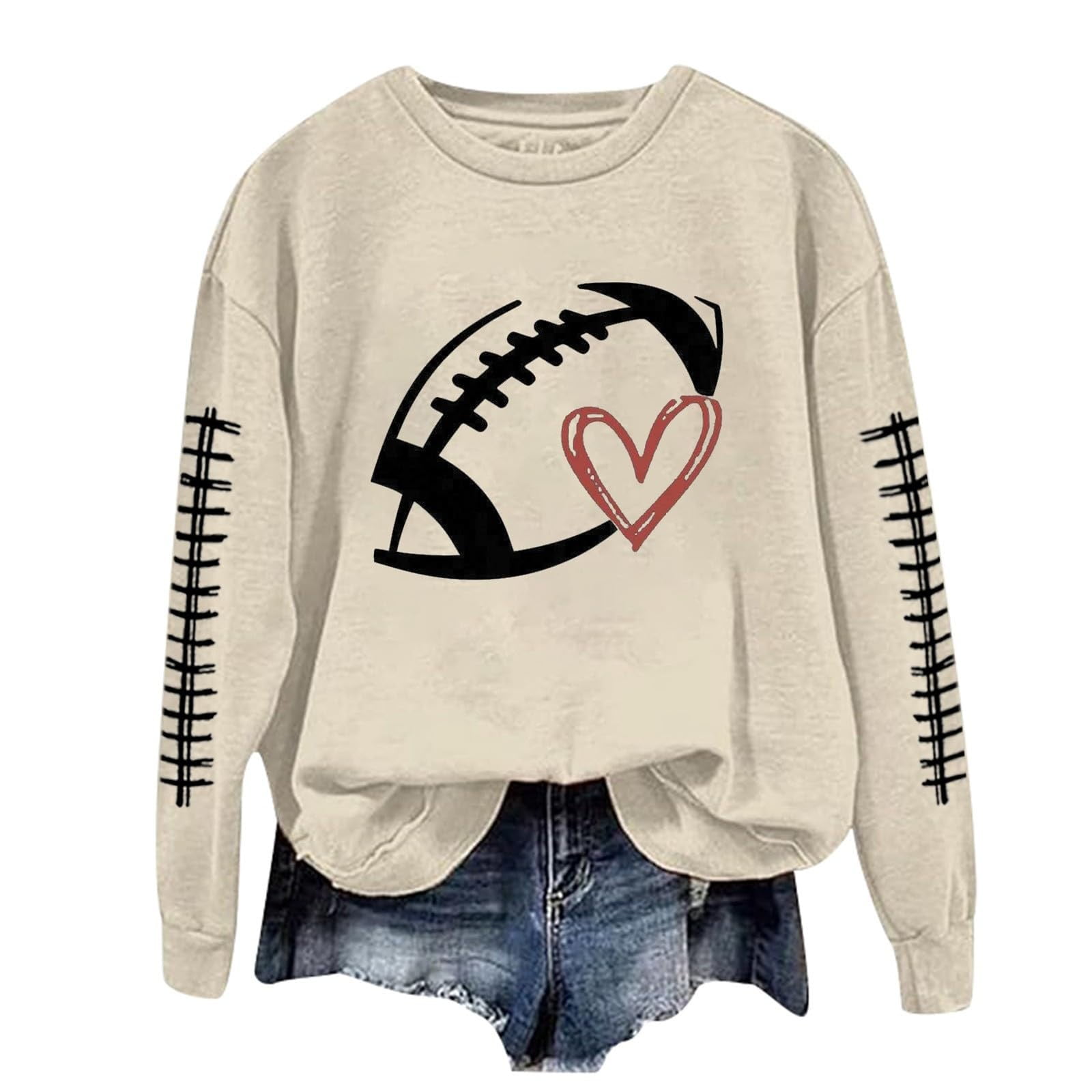 IYYVV Womens Football Sweatshirt,2024 Fall Sweatshirts Pullover Long ...
