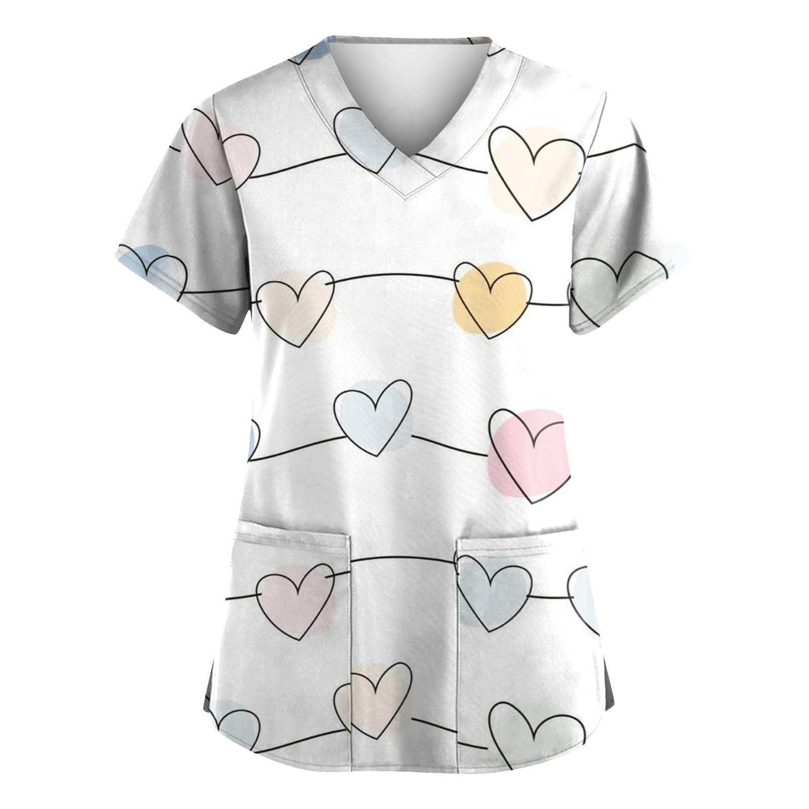 IYYVV Womens Scrub Tops Summer Casual Working Nurse Uniforms V Neck ...