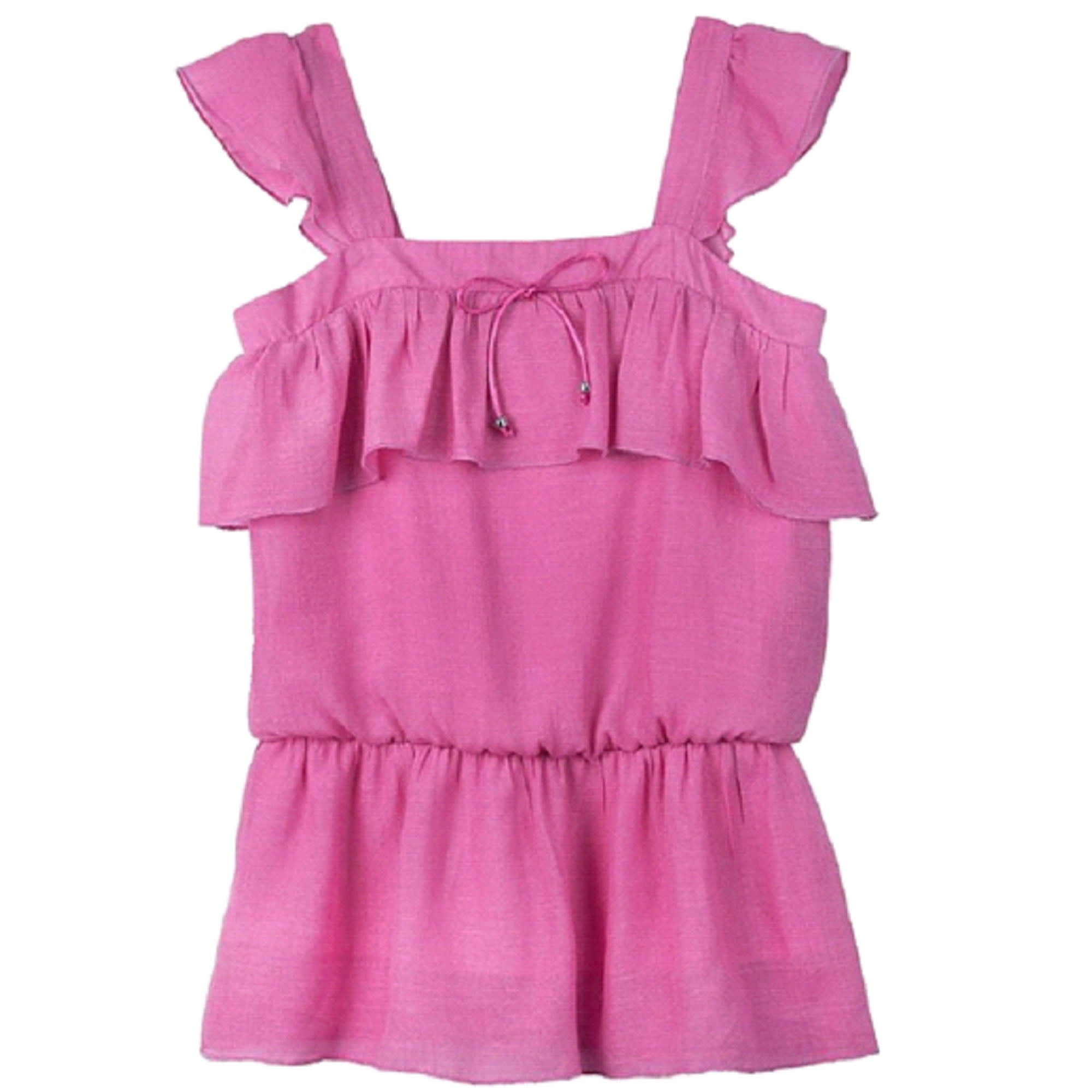 IZ Amy Byers Big Girls Pink Ruffle Tank (Large 14) - Walmart.com