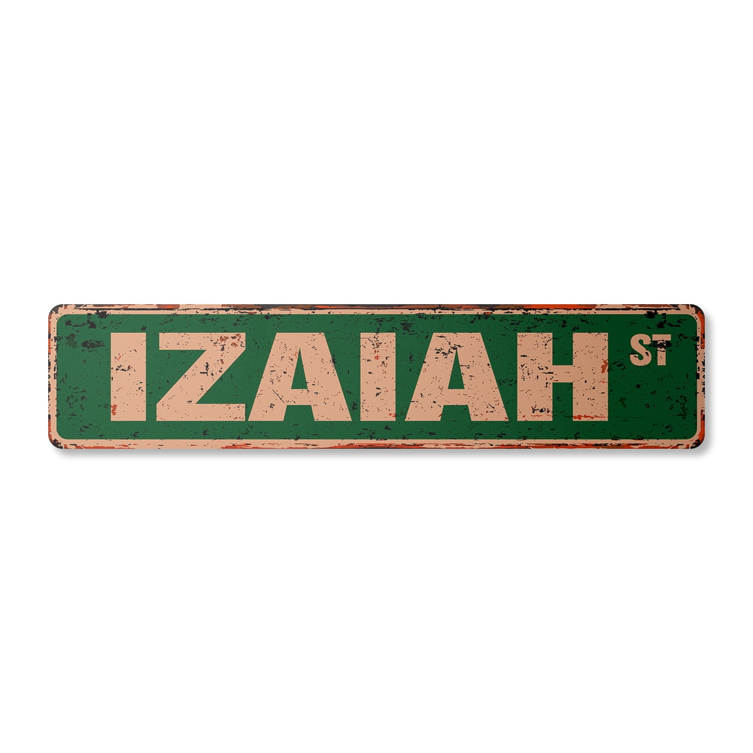 IZAIAH Vintage Aluminum Street Sign Childrens Name Room Metal Sign ...