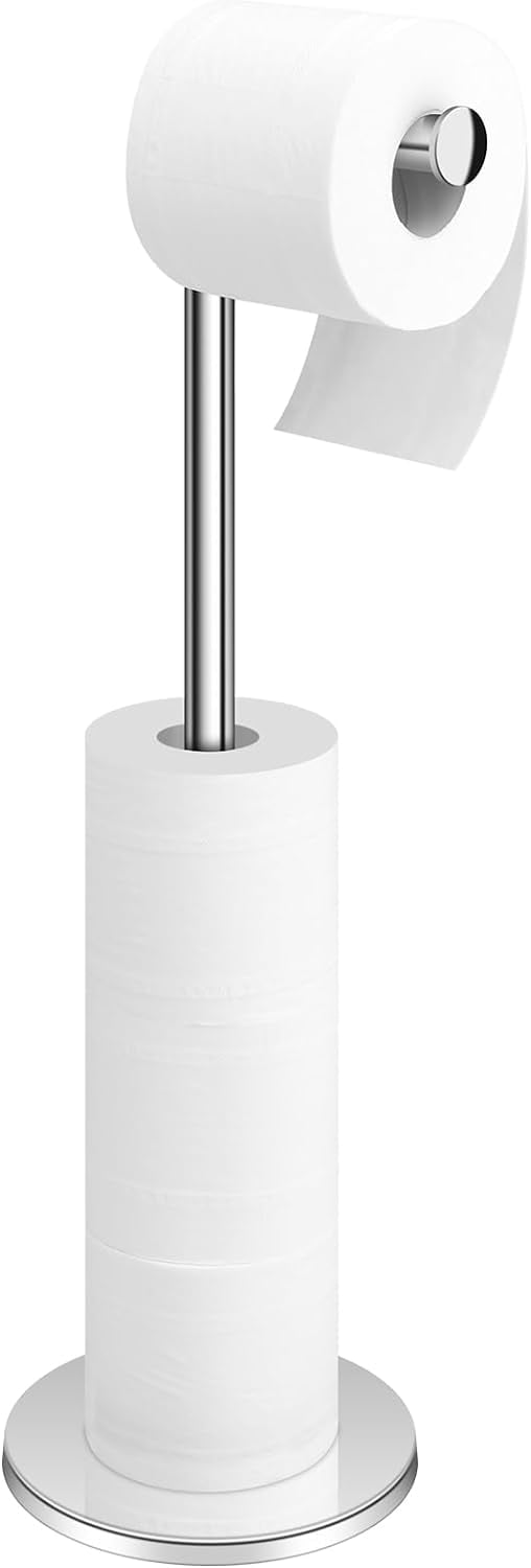 IZEYNO Freestanding Toilet Paper Holder, Stainless Steel Bathroom ...