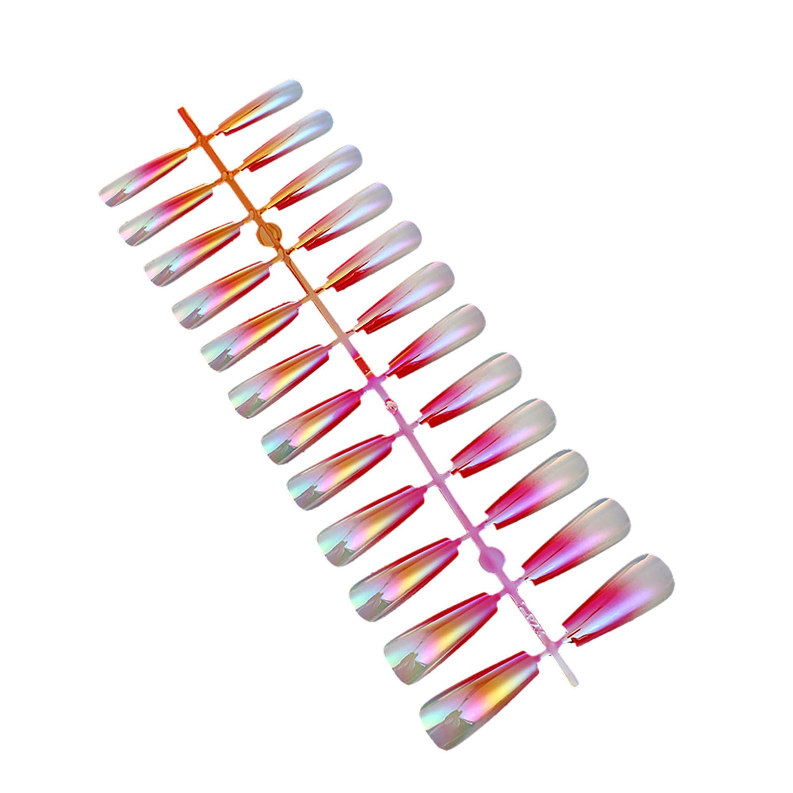 Izfht Fake Nails 24pcs Extra Long Press On Nails Coffin Glossy