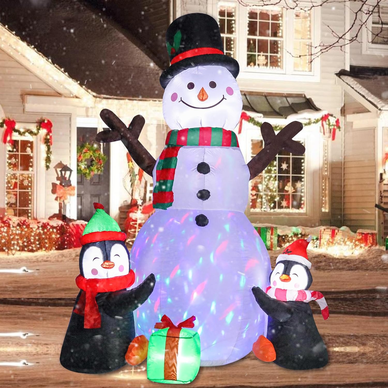 IZNEN 6FT Christmas Snowman Inflatables,Outdoor Snowman Decor with ...