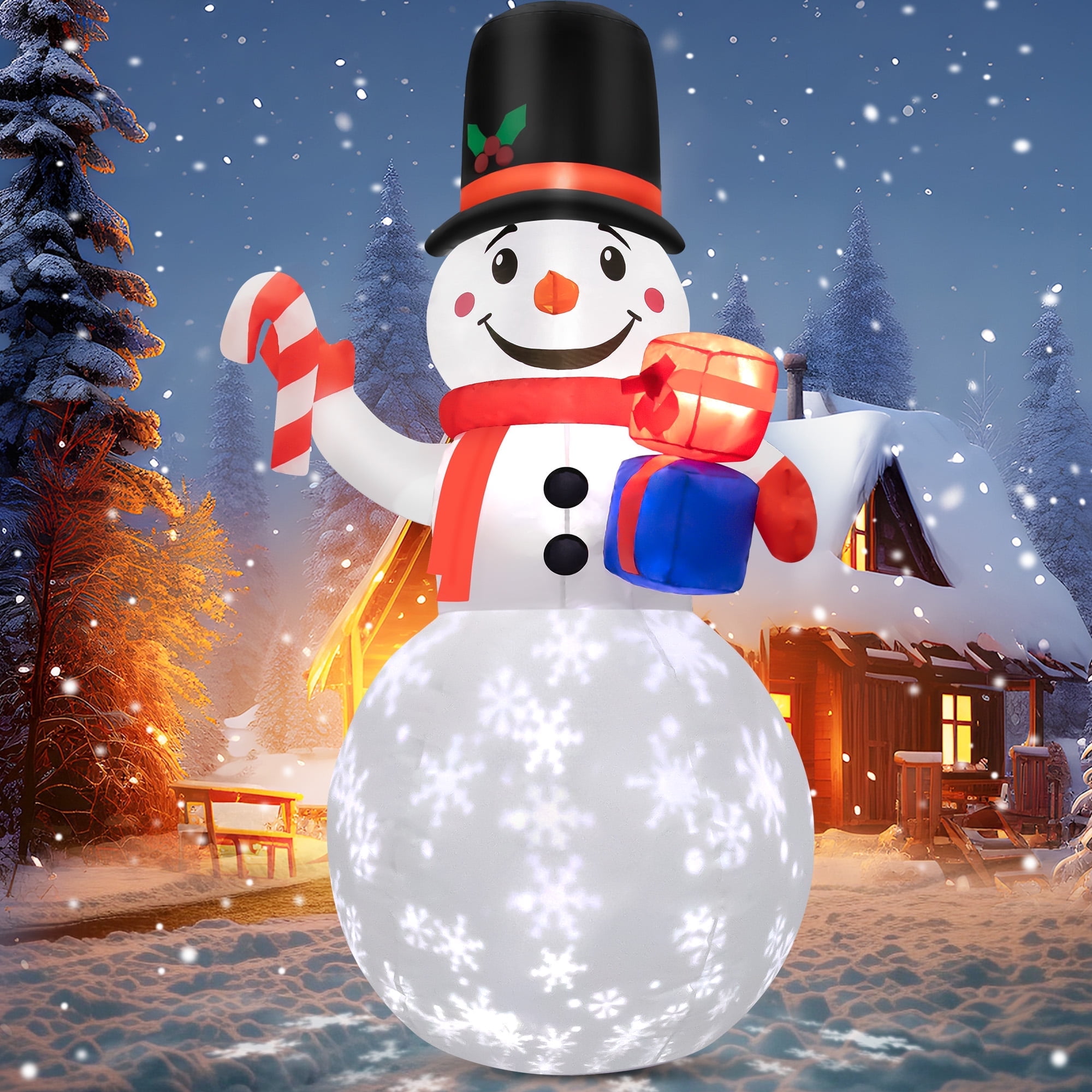 IZNEN 5FT Christmas Inflatables Snowman Decorations,Outdoor Snowman ...