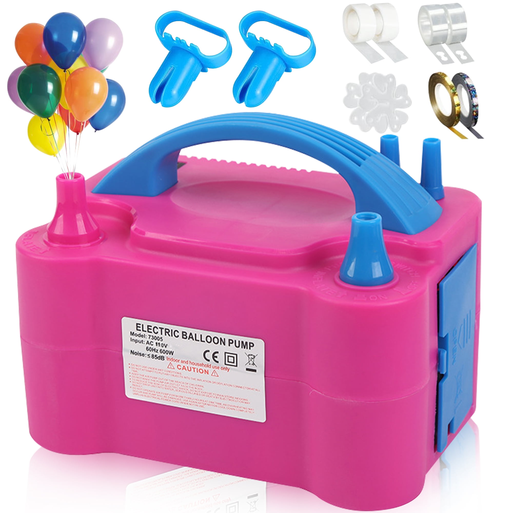 Electric Balloon Pump, Portable Dual Nozzle Blower Air Balloon Pump ...