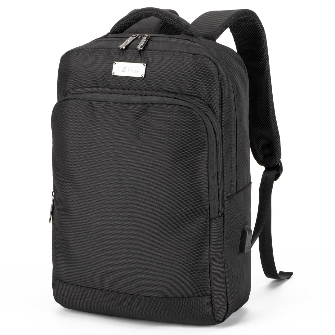 IZOD ALCI Business Travel Slim Durable Laptop Backpack USB Charging ...