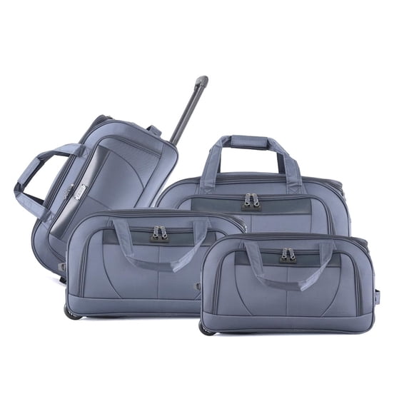 IZOD Lightweight 4 Piece Duffel Rolling Bag Set with Wheels and Handle ...