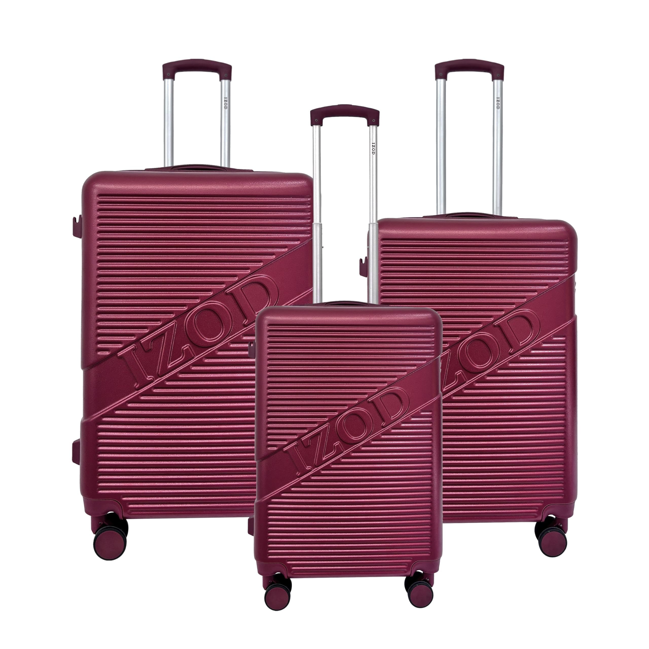 IZOD Harper Expandable Luggage Set - Stylish and Functional 3 Piece ...