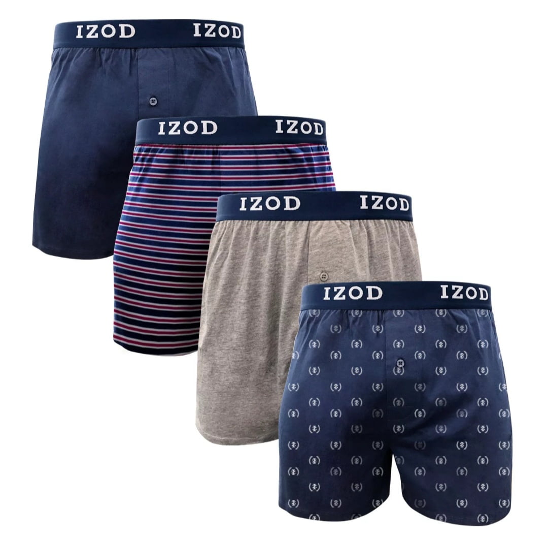 IZOD Knit Cotton Men's Boxer Shorts 4 Pack, Size Medium - Walmart.com