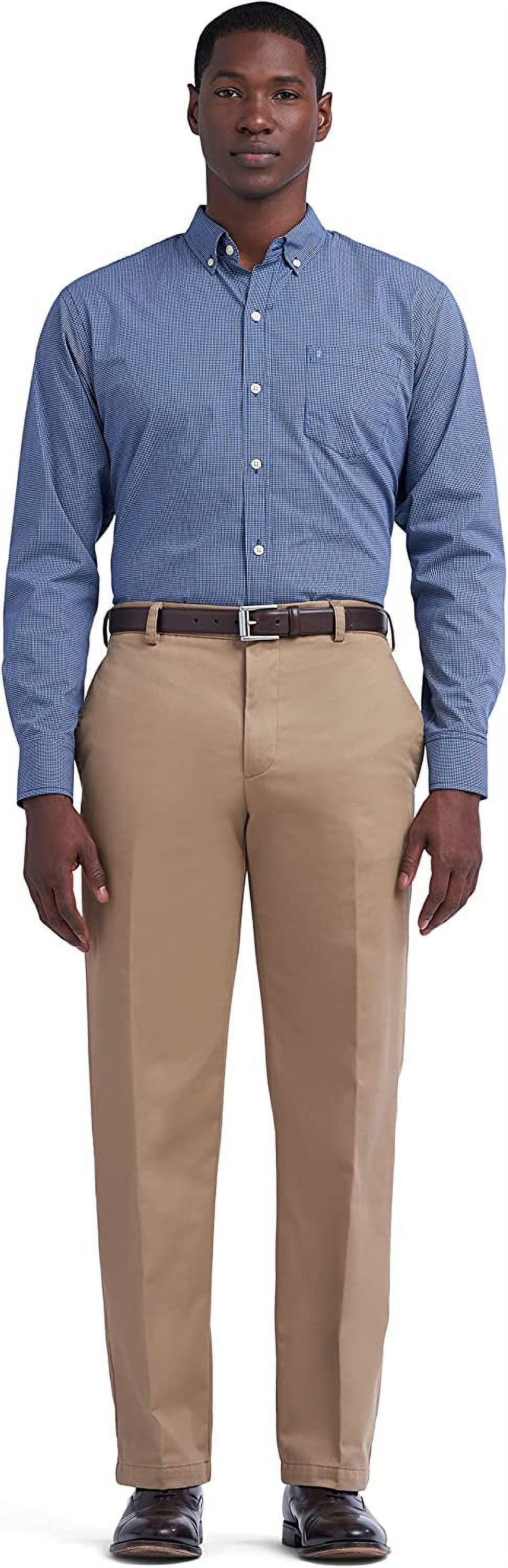 IZOD Men's American Chino Flat Front Classic Fit Pant, English Khaki ...