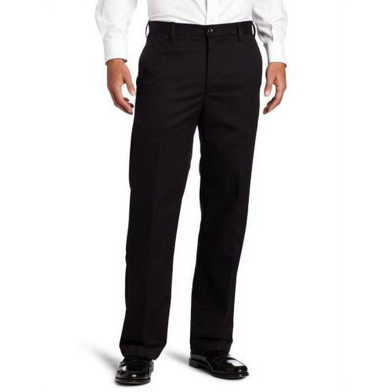 IZOD Men's American Chino Flat Front Straight Fit Pant, Black, 31W x ...
