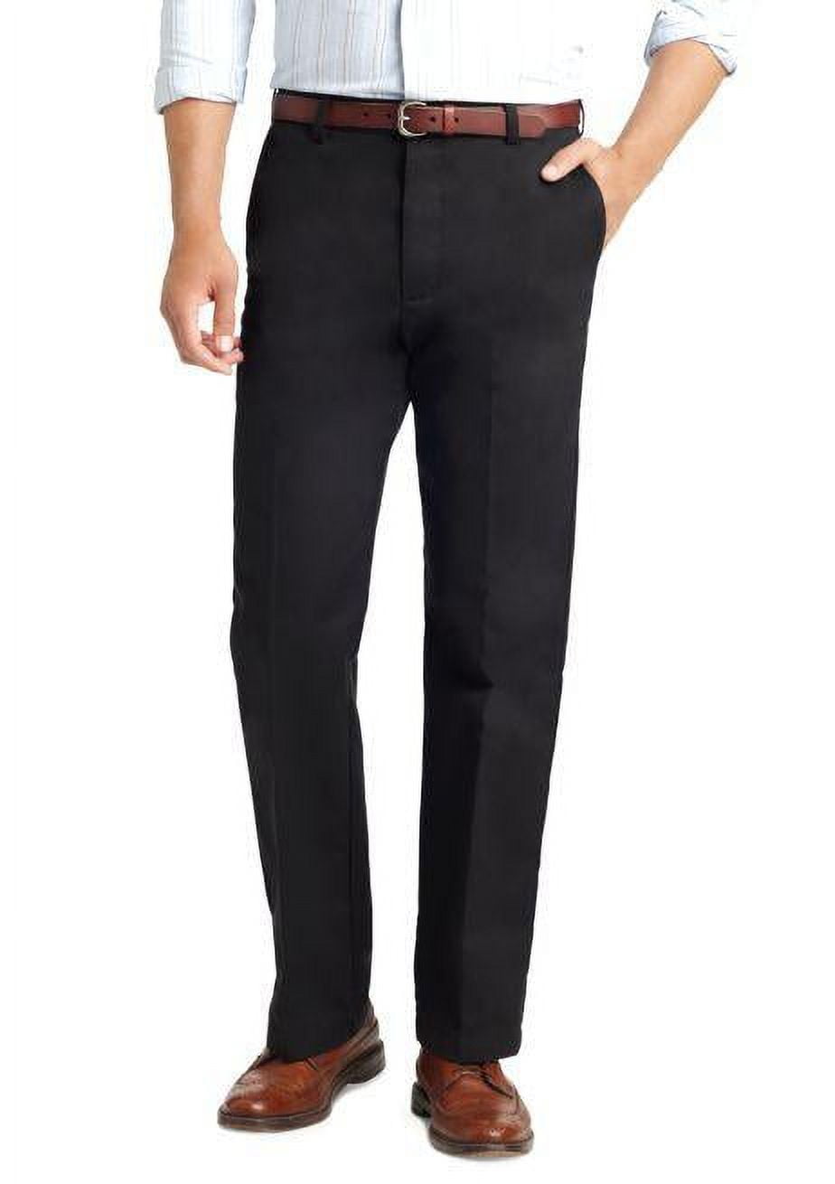 IZOD Men's American Chino Flat Front Straight Fit Pant, Black, 36W x ...