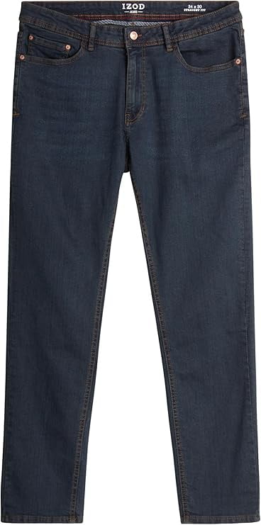 IZOD Men's Straight Leg Jeans - Classic 5-Pocket Comfort Stretch ...
