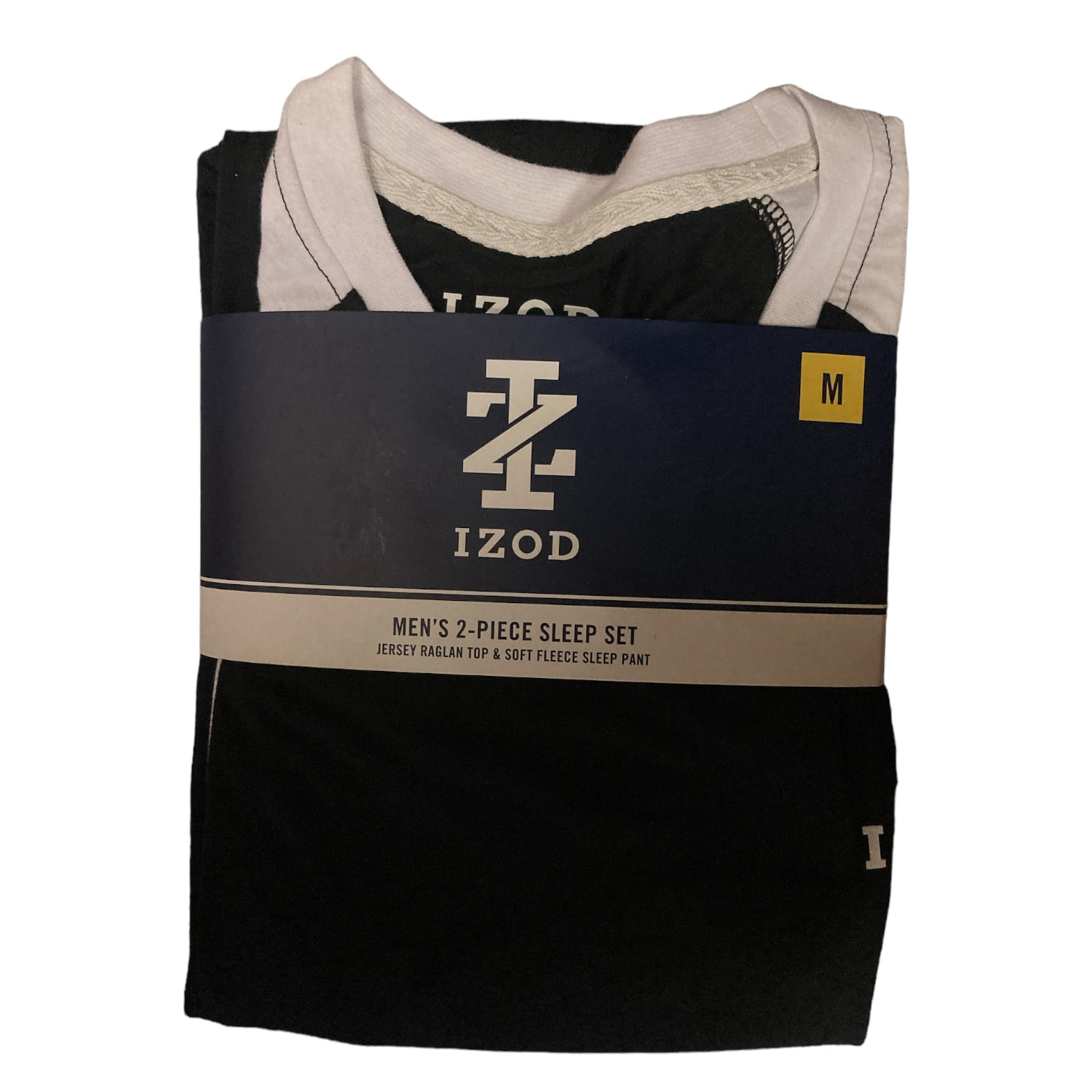 IZOD Men's Long Sleeve Jersey Raglan Top and Soft Fleece Pant Pajama ...