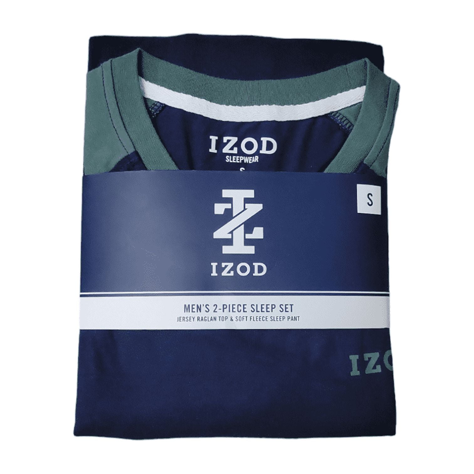 IZOD Men's Long Sleeve Jersey Raglan Top and Soft Fleece Pant Pajama ...