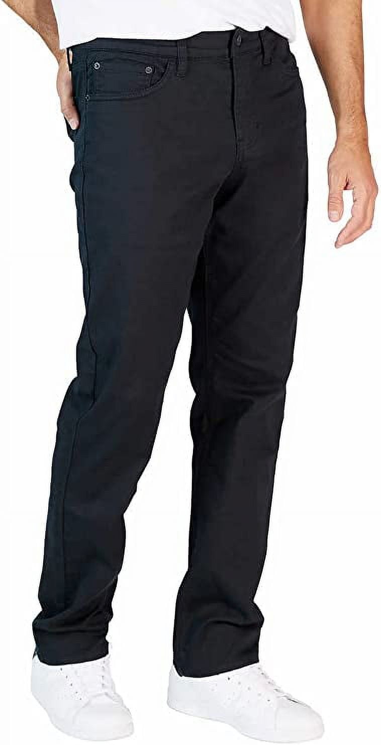 IZOD Men's Mid-Weight Comfort Stretch Knit Denim 5 Pocket Pants (Black ...