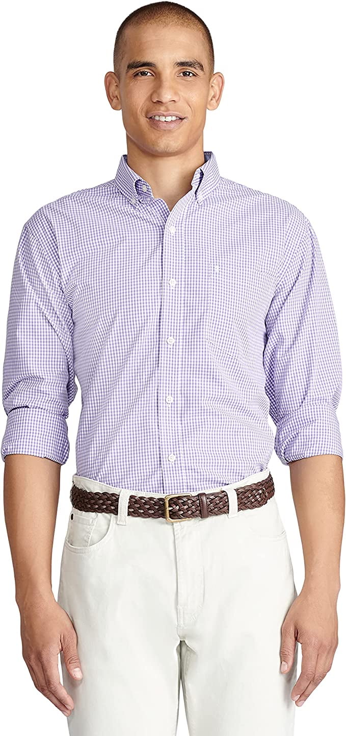 IZOD Men's Performance Comfort Longsleeve Gingham Button Down Shirt ...