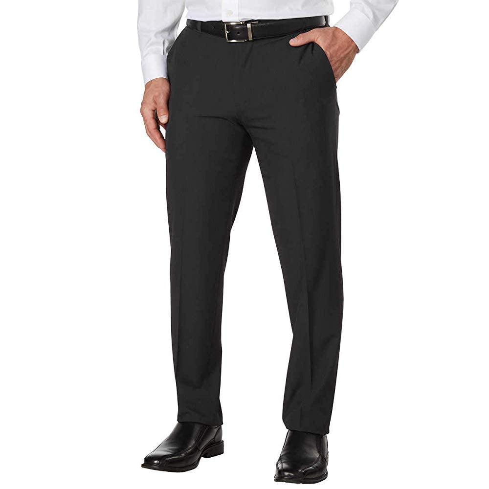 IZOD Men's Non-Iron Performance Stretch Straight Fit Dress Pant in Navy ...