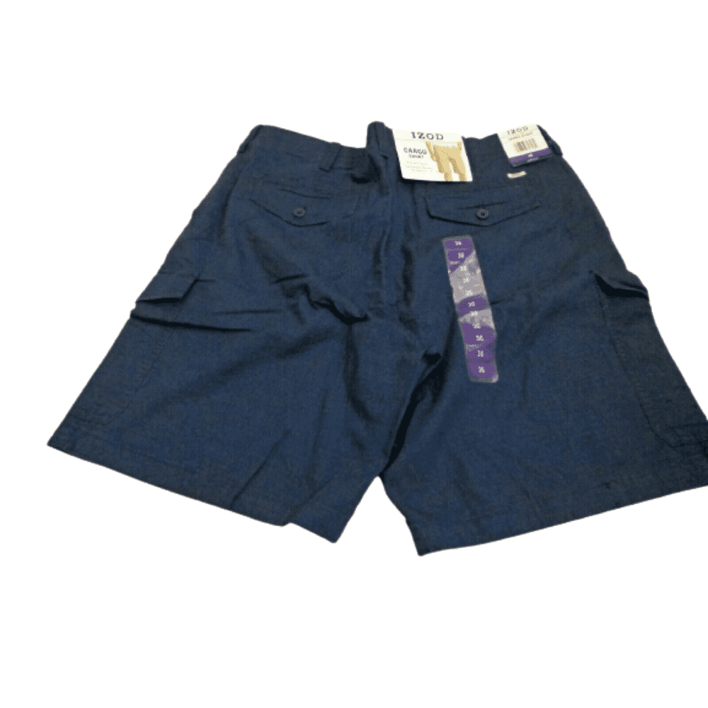 IZOD Men's Saltwater 10.5" Solid Washed Cargo Short (Cadet Navy, 38 ...