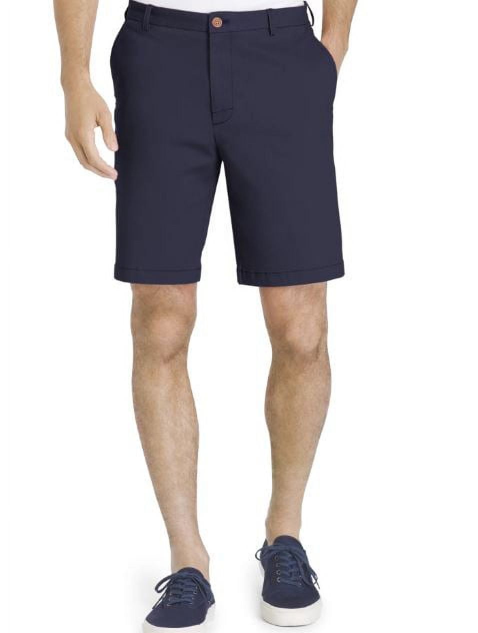 IZOD Men's Saltwater Flat-Front Chino Shorts, Navy Blazer, 34W - Walmart.com