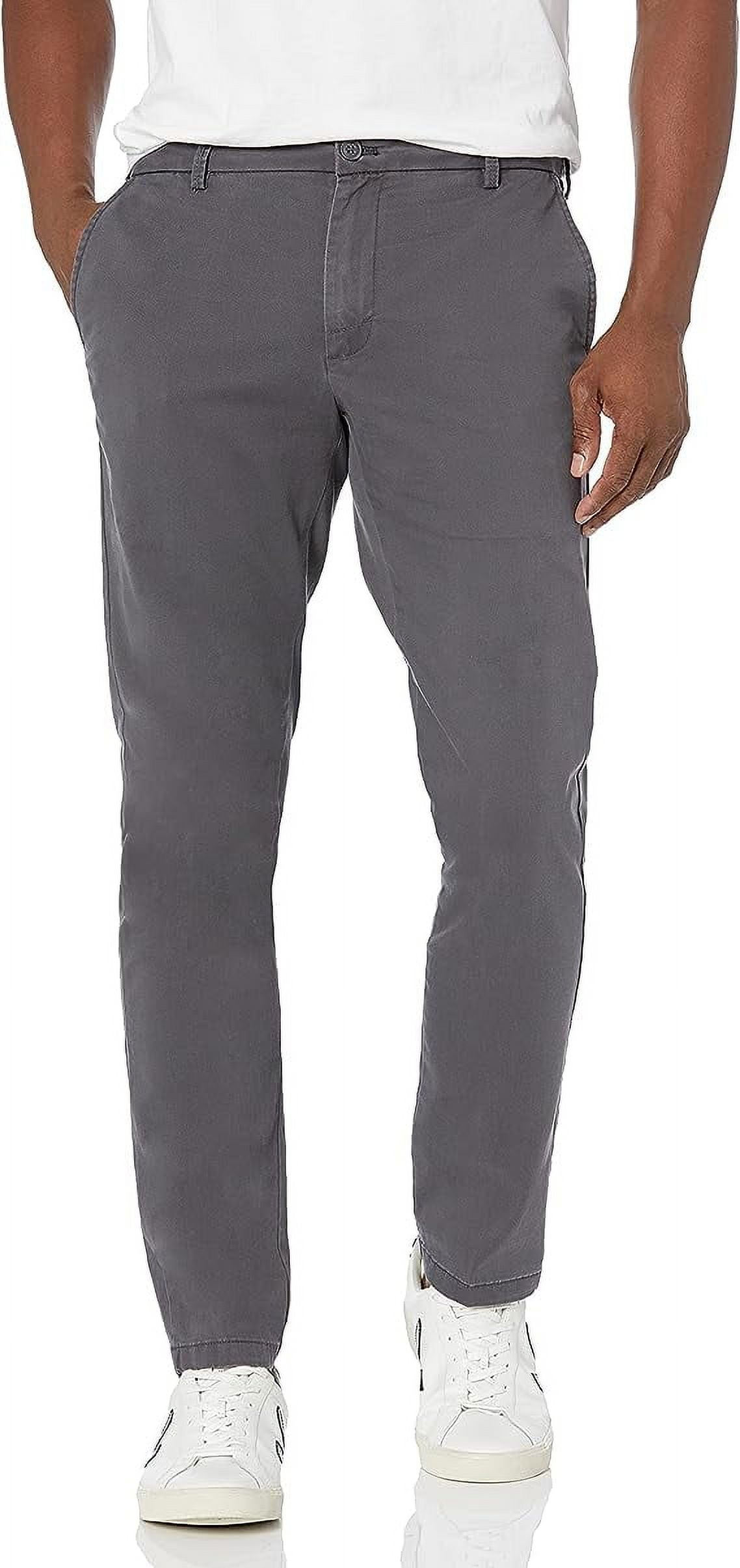 Izod Mens Saltwater Stretch Flat Front Fit Chino Pant Asphalt Slim