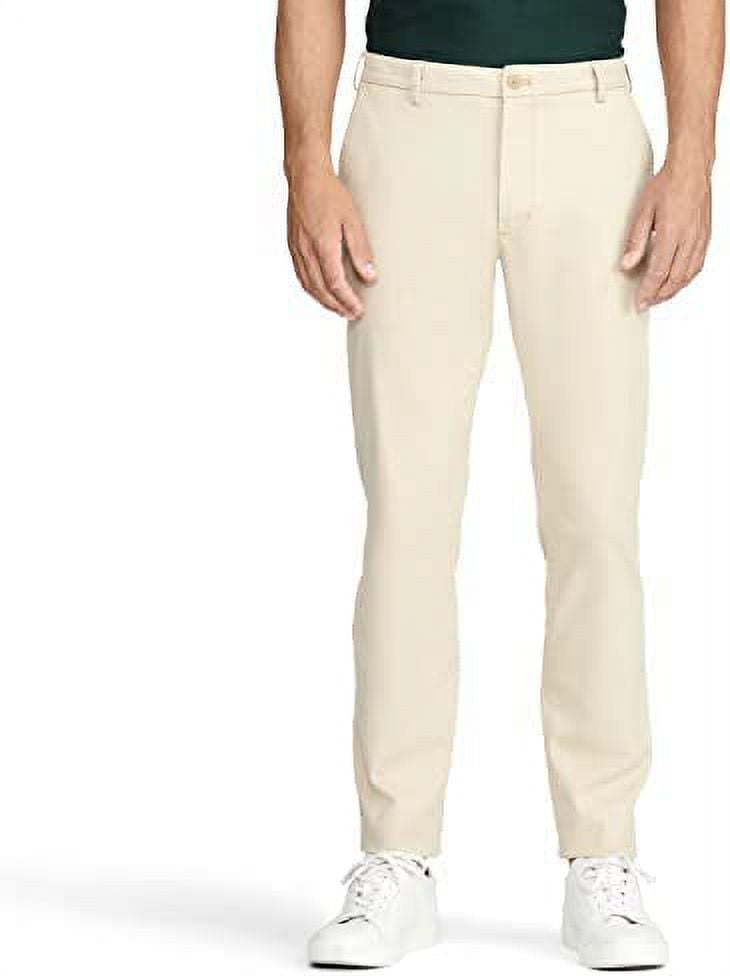 Izod Mens Saltwater Stretch Flat Front Slim Fit Chino Pant Pale Khaki